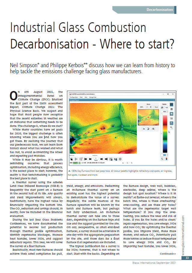 Glass International - Industrial Glass Combustion Decarbonisation ...